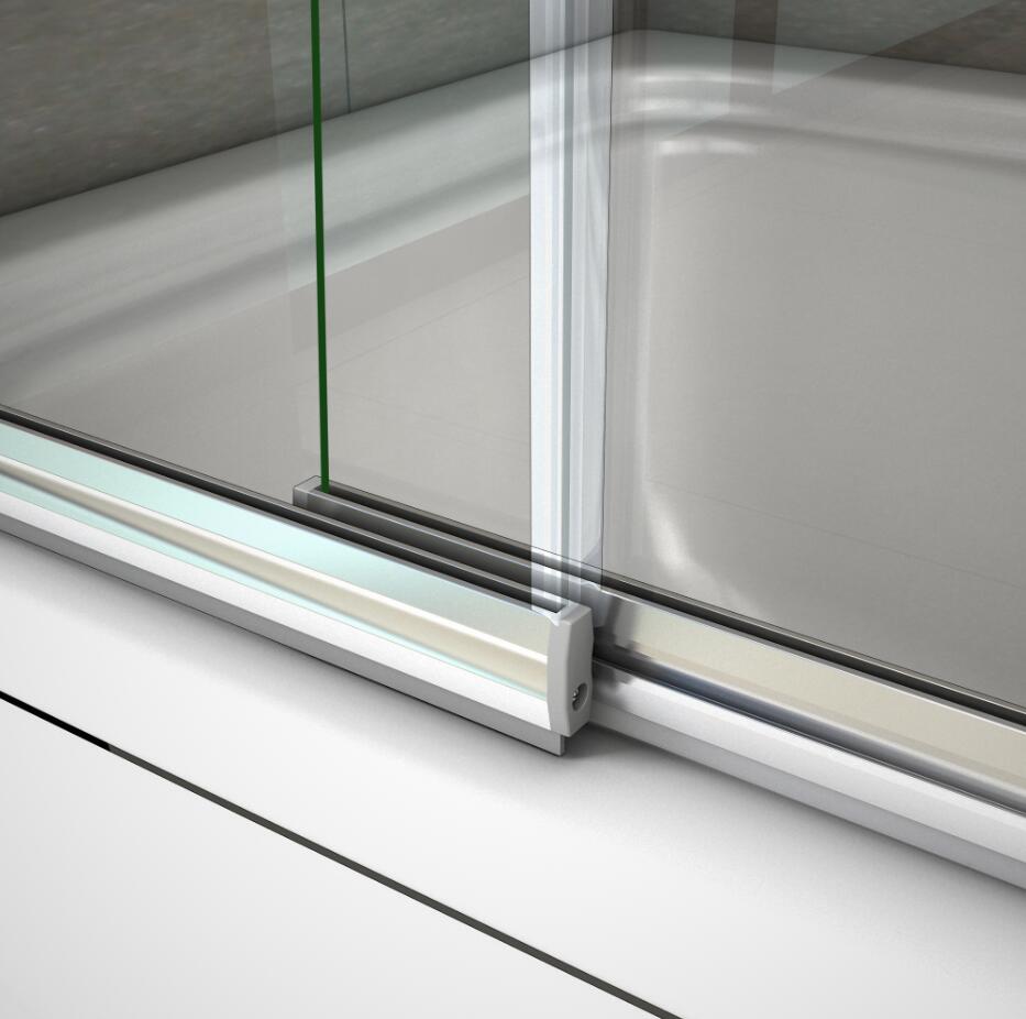 Modern Sliding Shower Screen Over Bath Straight Framed Glass Door Panel ...